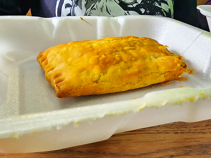 The Jamaican patty: a handheld vacation wrapped in flaky golden pastry. One bite and you'll wonder why you ever settled for a boring sandwich.