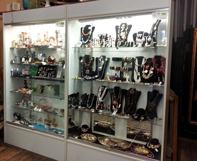 Jewelry displays that sparkle with possibility &ndash; each necklace, bracelet and brooch waiting for its second chance to adorn and delight.