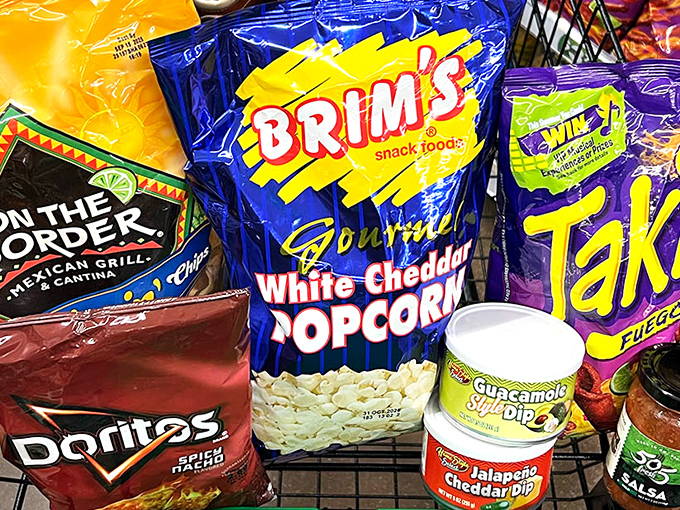 Name-brand snacks at bargain prices &ndash; the holy grail of dollar store shopping. Finding Doritos and On The Border chips here feels like winning a small lottery.