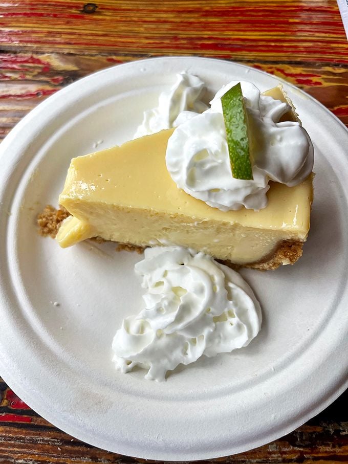 Key lime pie that strikes the perfect balance between tart and sweet. That dollop of whipped cream isn't just garnish&mdash;it's essential equilibrium.