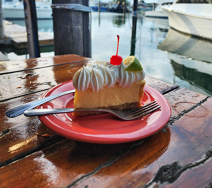 Key lime pie with a view&mdash;the perfect marriage of tart, sweet, and creamy that makes you wonder why you'd ever waste calories on chocolate.