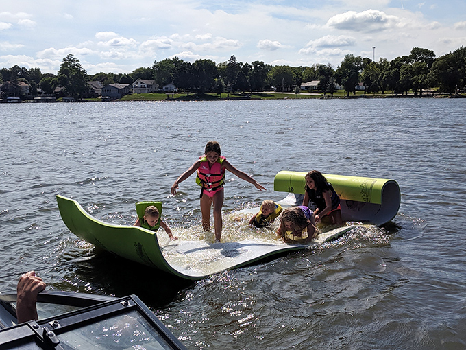 Who needs expensive water parks when you've got this inflatable playground? These kids have discovered the original streaming service&mdash;and it doesn't require a monthly subscription.