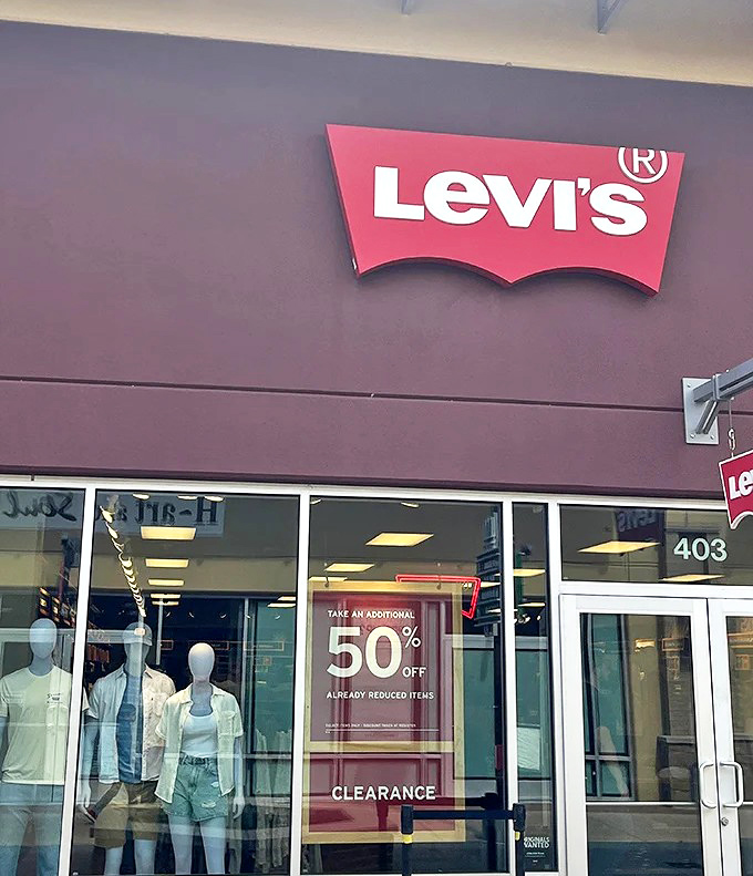 Denim dreams come true with that iconic red tab. At 50% off clearance, these aren't your grandpa's Levi's anymore.