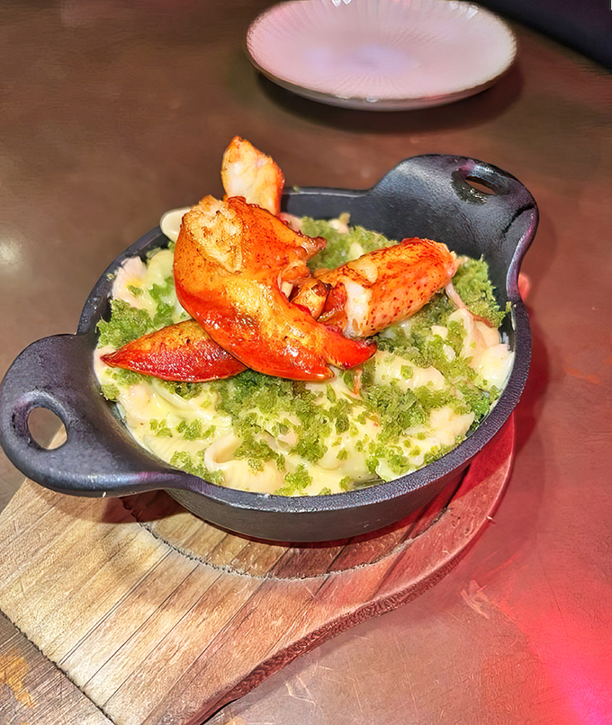 Lobster mac and cheese that makes you wonder if comfort food and luxury food have been secretly dating behind our backs.