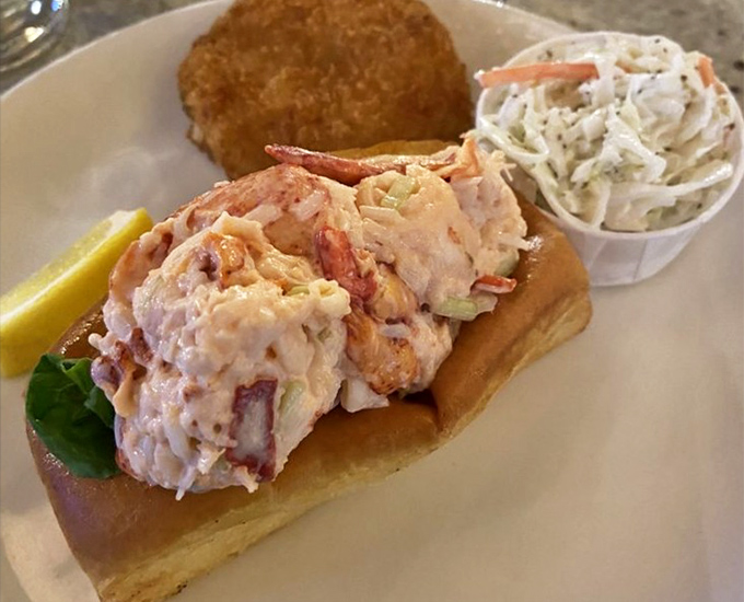 When the lobster meat actually overflows the bun, you know someone's doing this whole seafood thing absolutely right.