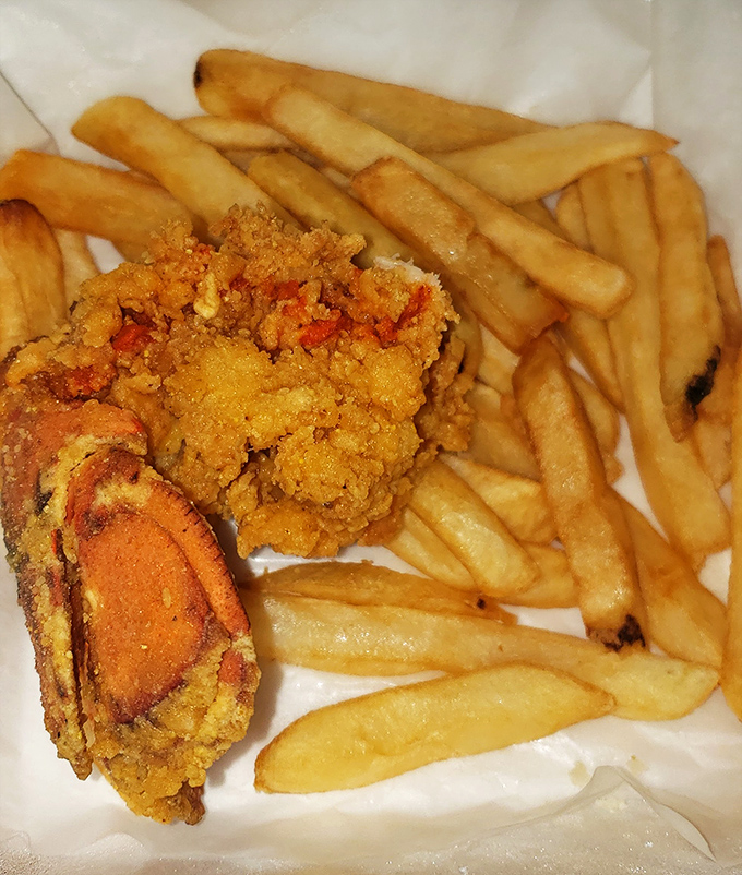 Golden-fried lobster tail that makes you forget about white tablecloths and remember why you love eating.