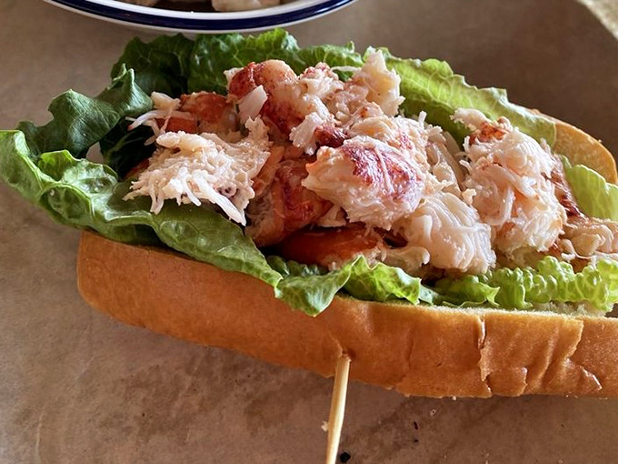 This lobster roll isn't just lunch&mdash;it's a celebration on bread. Sweet chunks of lobster nestled on crisp lettuce create a symphony that makes Monday feel like Saturday.