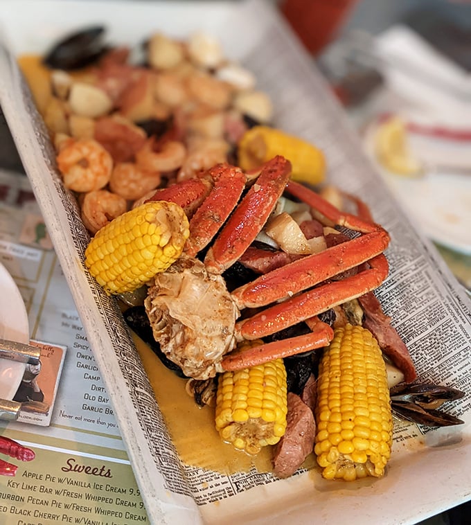 When your Low Country Boil needs its own area code, you know you're in for something special. Those crab legs mean business!