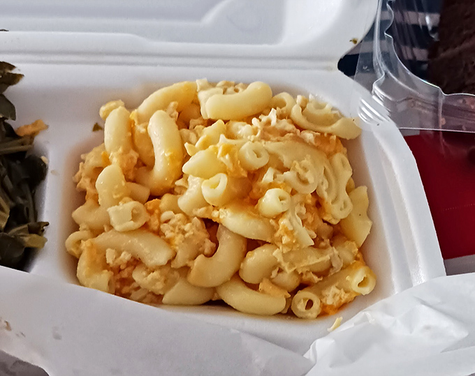 Mac and cheese that doesn't just sit on the plate&mdash;it performs, with each elbow noodle perfectly coated in cheese that stretches like it's auditioning for Cirque du Soleil.