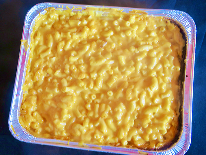 Mac and cheese that doesn't know the meaning of al dente&mdash;this is pure, molten comfort in a foil pan, the way grandma intended.