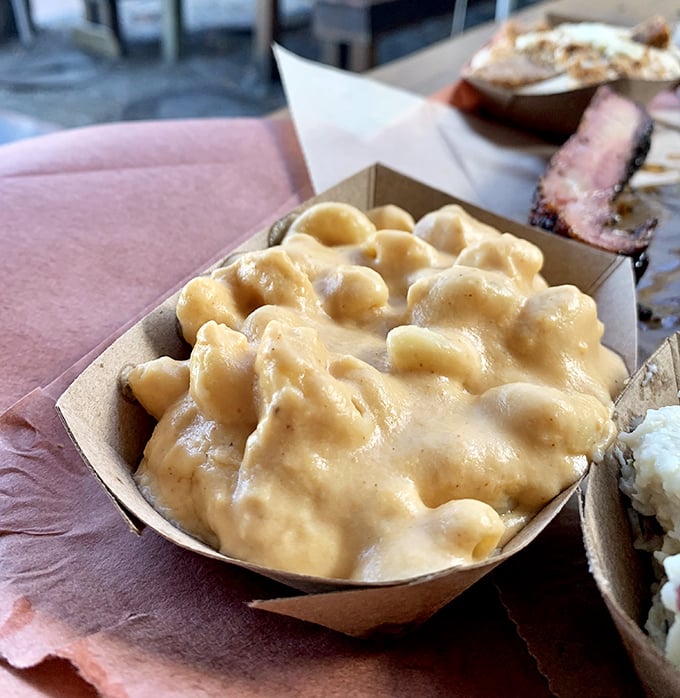 Mac and cheese that doesn't know it's a side dish &ndash; this creamy, golden masterpiece demands equal billing with the meats.