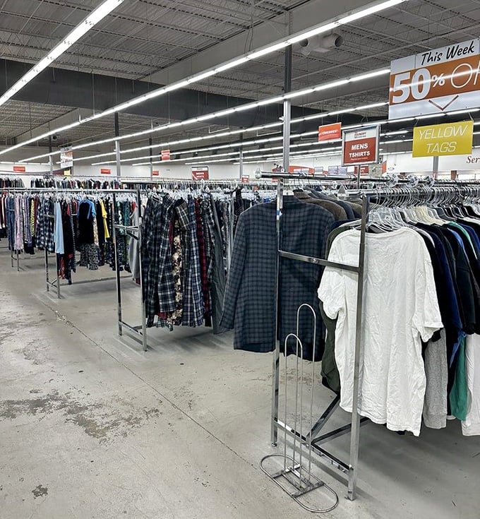 The men's section offers everything from casual tees to office-ready button-downs &ndash; proof that looking like a million bucks doesn't require spending it.