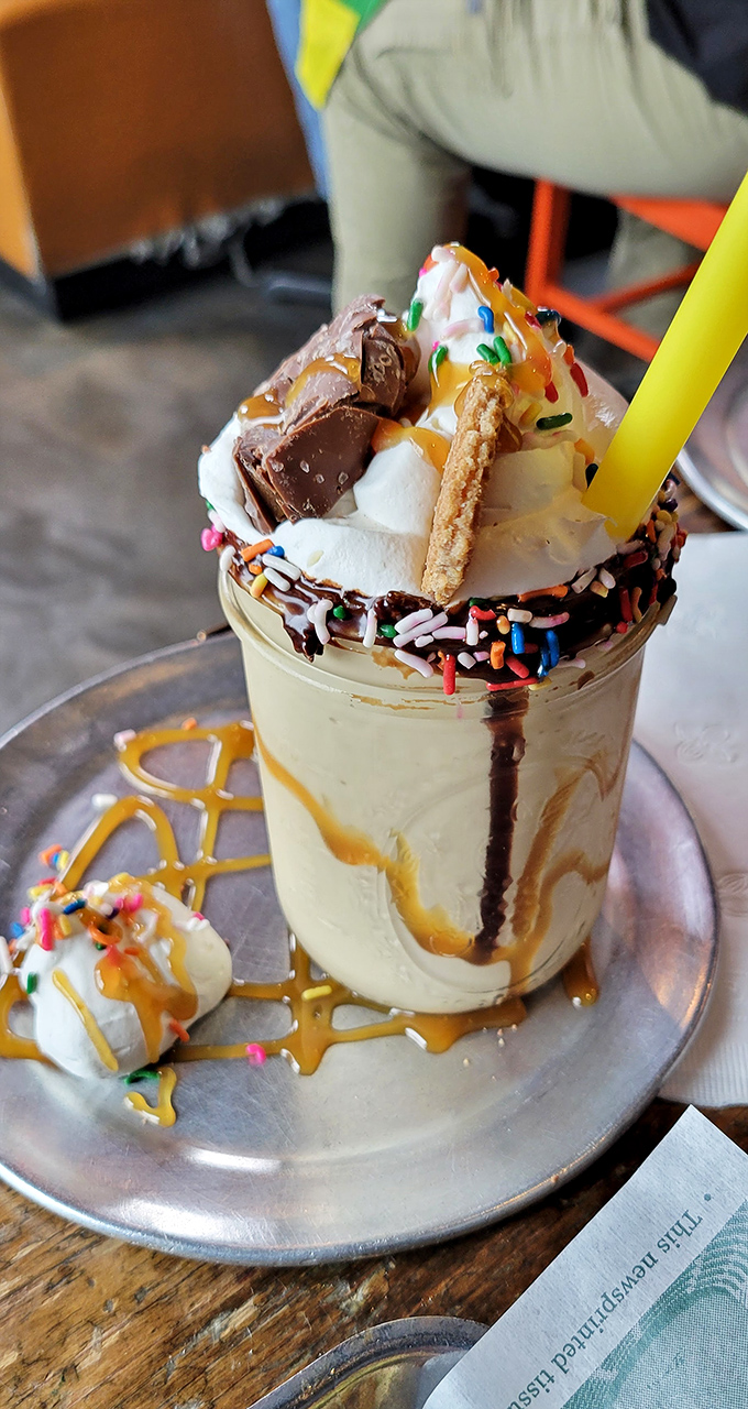 This isn't just a milkshake&mdash;it's architecture with sprinkles. The kind of dessert that makes adults fight over the last spoonful like kids.