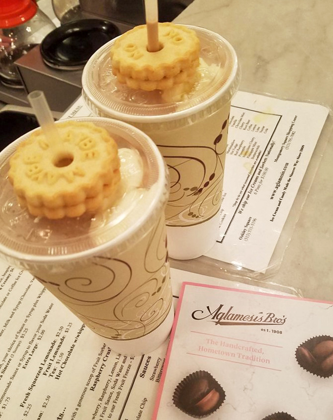 Cookie-topped milkshakes that would make Instagram influencers weep with joy. These treats were "extra" decades before social media made it a thing.