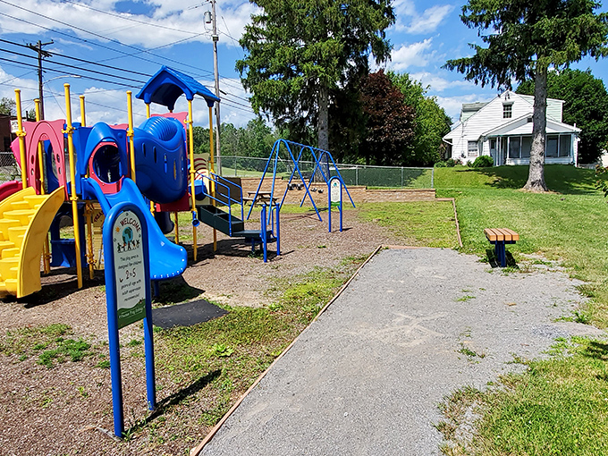 This playground might not have VR headsets, but the real-life adventures it offers have entertained Millheim children for decades.