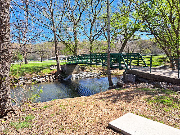 This charming footbridge at Morse Park could easily be the setting for a pivotal scene in a Nicholas Sparks novel—minus the inevitable heartbreak.