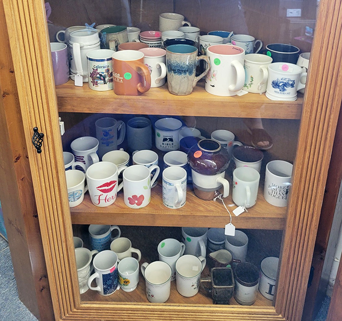 Mug collectors, brace yourselves! Each ceramic vessel represents someone's morning ritual, office identity, or souvenir from places you've yet to visit.