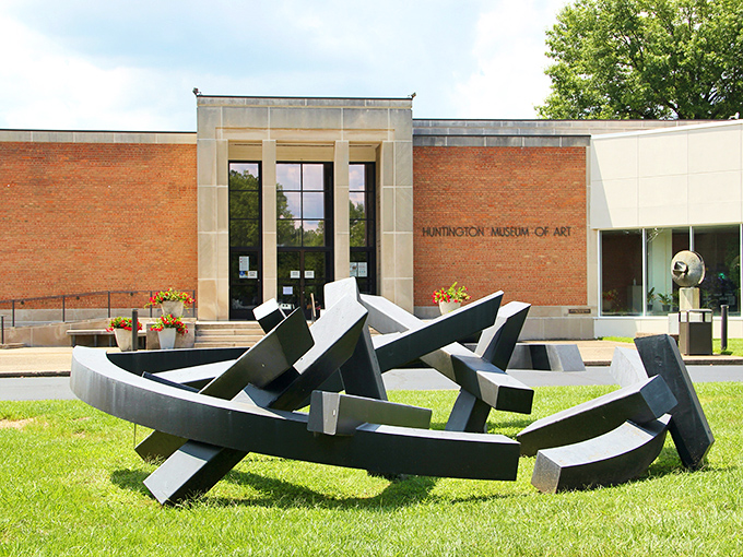 The Huntington Museum of Art welcomes visitors with modern sculpture that seems to ask, "Who says small cities can't have big artistic ambitions?"