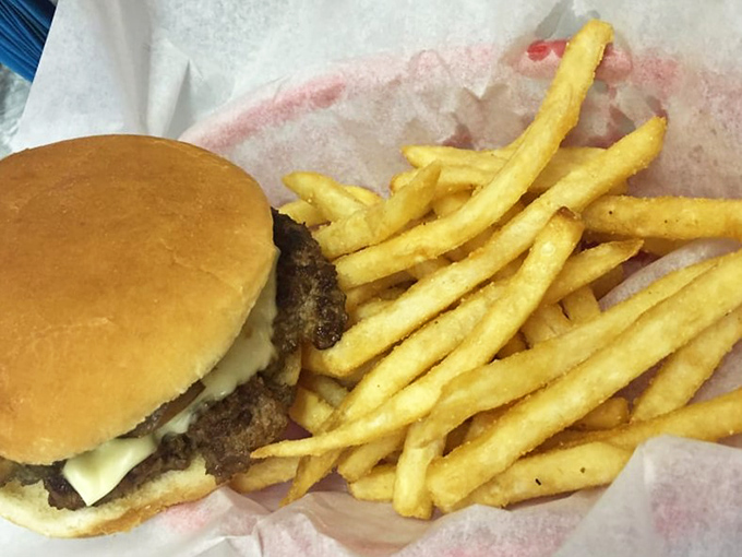 This isn't just a burger and fries&mdash;it's edible nostalgia, served on a paper-lined basket that crinkles with each delicious bite.