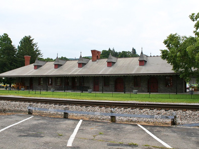 The historic Norfolk & Western Depot stands as a testament to Pulaski's railroad roots, its weathered bricks whispering tales of travelers past.