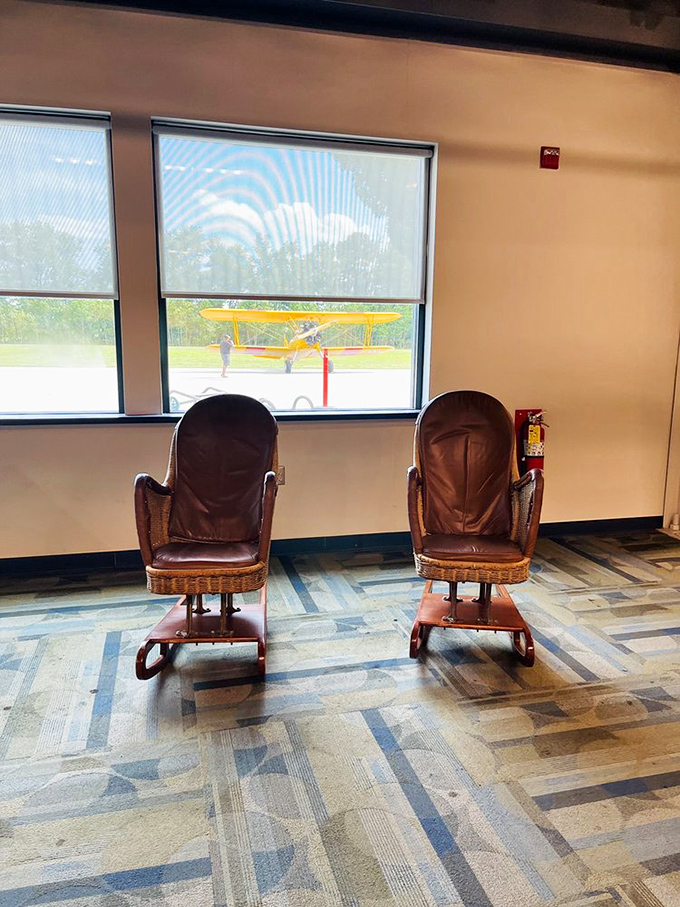 These vintage aircraft seats aren't exactly first-class comfort, but they offer a genuine glimpse into the spartan conditions pilots endured.