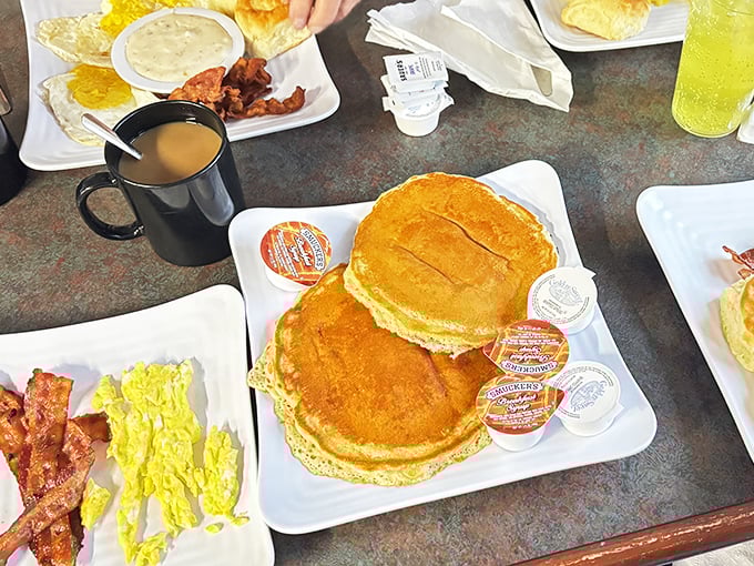 Golden pancakes stacked high, crispy bacon, and eggs that actually taste like eggs&mdash;breakfast doesn't need to be complicated to be transcendent.