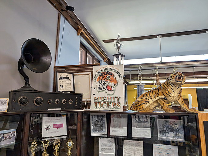 Local pride on display at the Orange County Historical Museum. Those Mighty Tigers memorabilia tell stories that stats and record books never could.