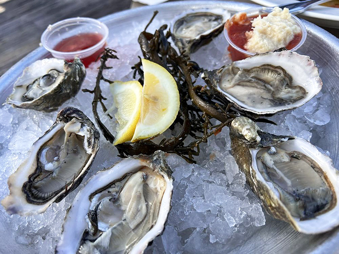 These oysters on the half shell are like little pools of ocean perfection, just waiting for a squeeze of lemon and a moment of reverence.