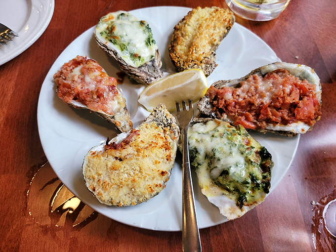 The oyster sampler—a briny flavor tour of Virginia's waters that makes you wonder why you'd ever eat anything else.