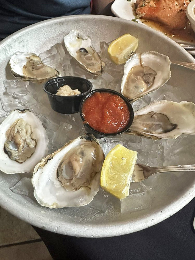 Fresh oysters on ice&mdash;nature's perfect appetizer. Like tasting the Chesapeake Bay without getting your feet wet. 