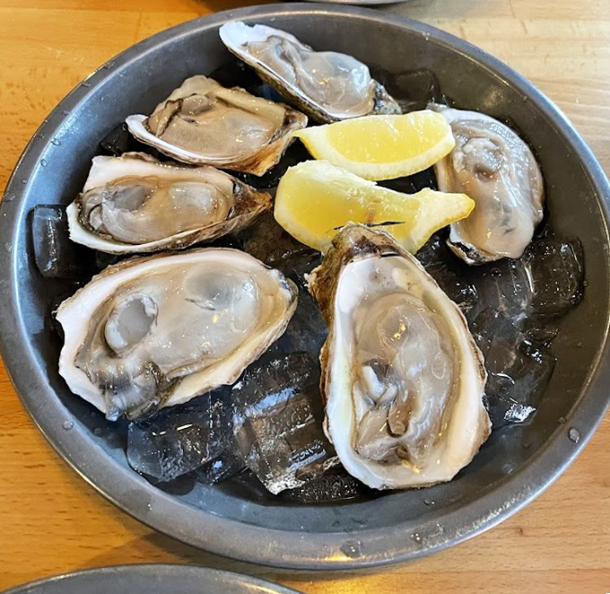 These oysters on ice look so pristine, they're practically begging for a splash of mignonette and a moment of silent appreciation.