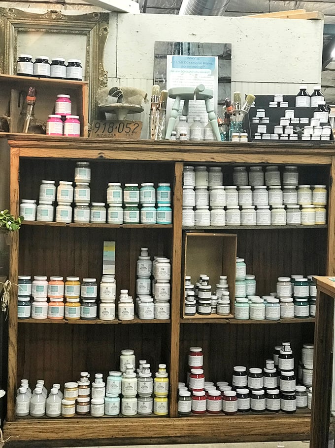 Martha Stewart would lose her mind over this organized collection of chalk paints&mdash;perfect for transforming that yard sale find into your home's conversation piece.