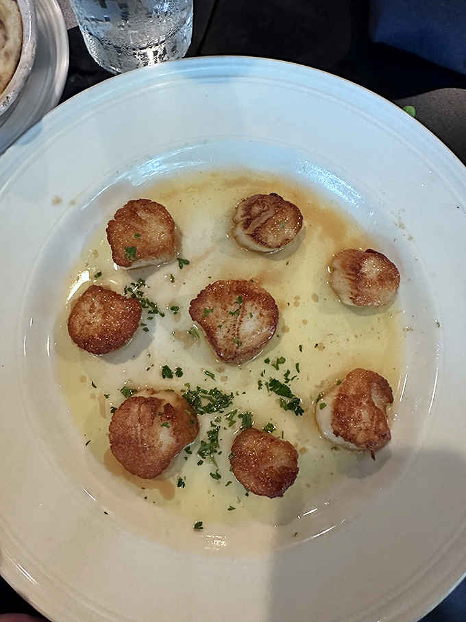 These scallops aren't just seared&mdash;they're transformed into golden medallions of perfection swimming in a buttery sea that demands bread for dipping.