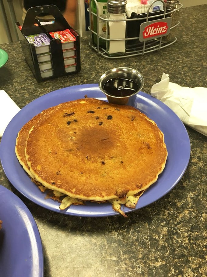 This pancake isn't just breakfast &ndash; it's a golden-brown canvas of possibility, ready for its maple syrup waterfall moment.