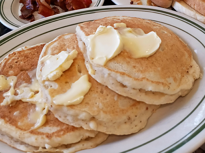 Fluffy pancakes topped with butter that actually melts&mdash;breakfast done right, any time of day you're craving it.