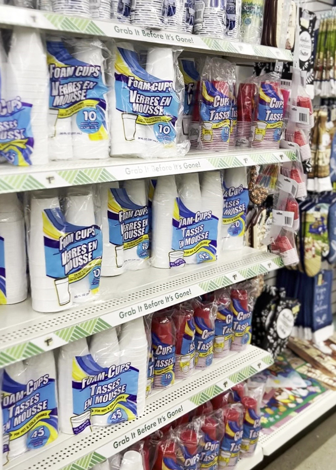 Party cups stacked high like a foam tower of celebration&mdash;your next gathering just got exponentially cheaper.