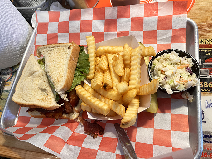 The classic diner trifecta: sandwich, fries, and slaw. Some relationships are complicated&mdash;this one is perfectly straightforward and satisfying.