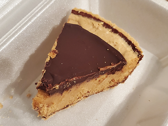 Not your average dessert&mdash;this chocolate-topped peanut butter pie might make you forget you came for seafood in the first place.