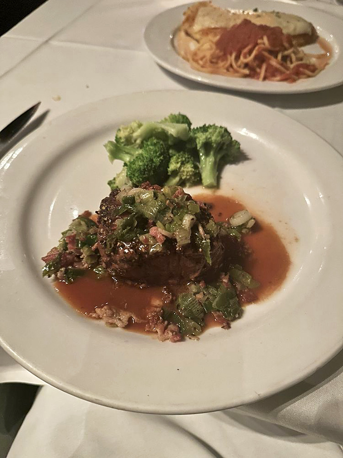 This pepper steak with its vibrant sauce isn't just dinner—it's dinner with personality. The broccoli side isn't an afterthought; it's the perfect supporting actor.