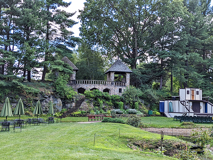 Stone gazebos and terraced gardens create the perfect backdrop for pretending you've mysteriously inherited a country estate from a relative you never knew existed.
