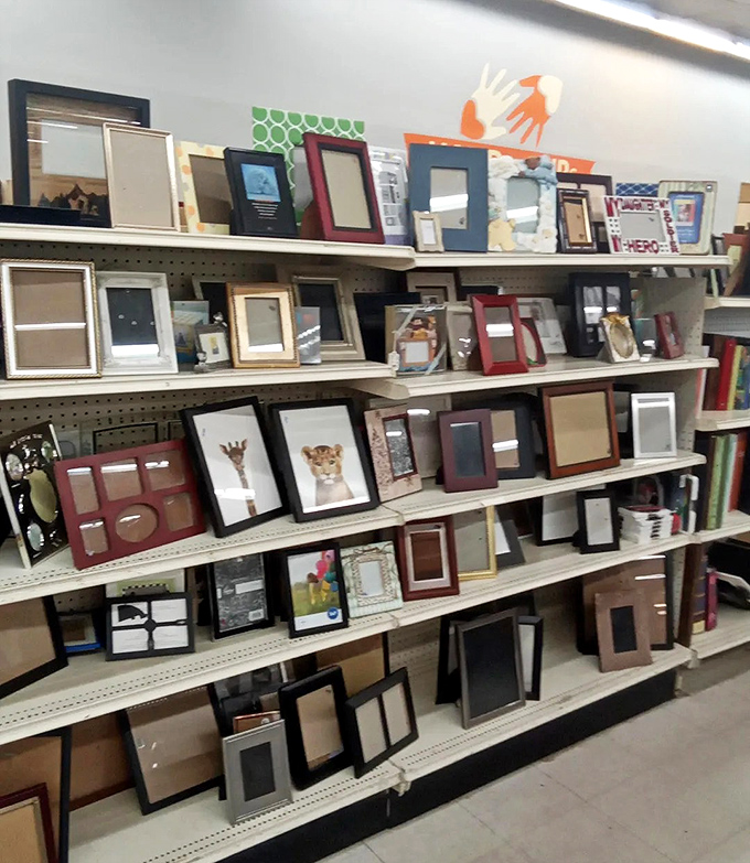 Picture frame heaven! Because every thrift store masterpiece you discover will eventually need a proper home on your wall.