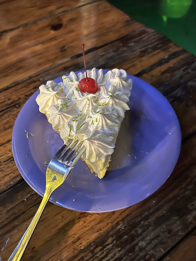 Key lime pie that strikes the perfect sweet-tart balance. That little cherry on top isn't fooling anyone&mdash;this slice is deliciously serious business.