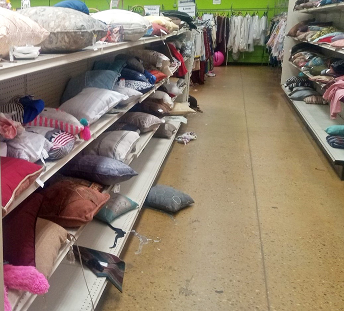 Throw pillows stacked like a textile Jenga game where everyone wins, especially your couch that's been naked since 2015.