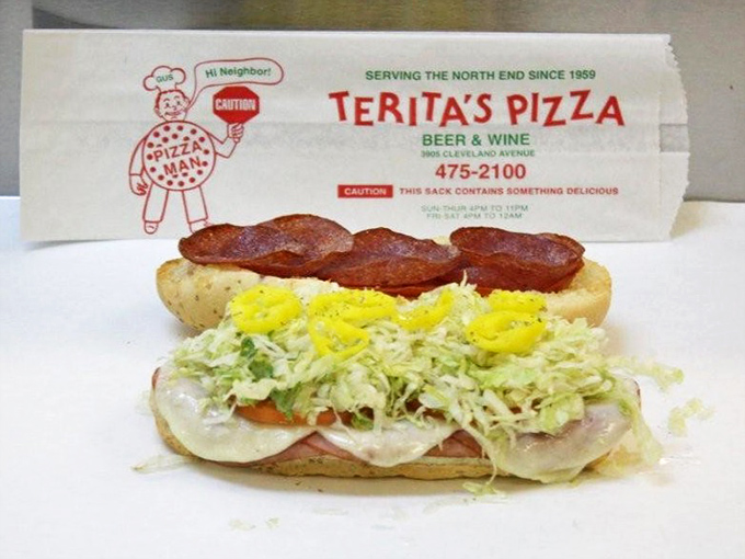 The pizza sub&mdash;where two Italian-American classics collide in delicious harmony. Those banana peppers add the perfect zingy counterpoint to the rich meats.