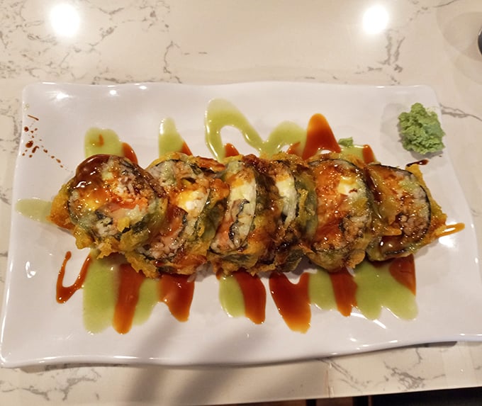 These aren't your average sushi rolls&mdash;they're flavor bombs dressed for a night out. Sauces dance across the plate like culinary choreography.