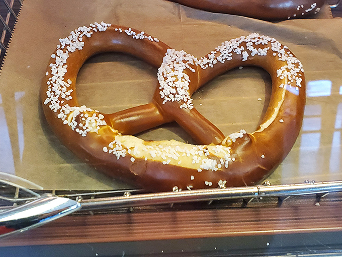 This pretzel isn't just twisted dough&mdash;it's German engineering at its finest, with salt crystals sparkling like tiny diamonds on a bronzed, carb-laden crown.