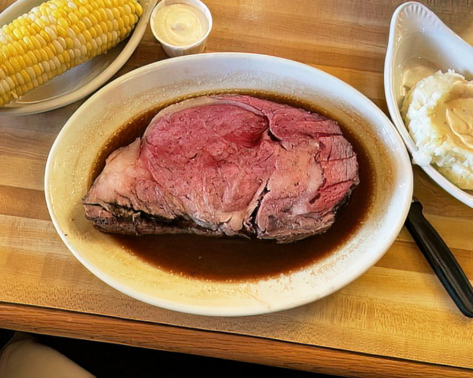 Prime rib so perfectly cooked it makes you wonder if the chef has some sort of meat telepathy. The juices tell stories.