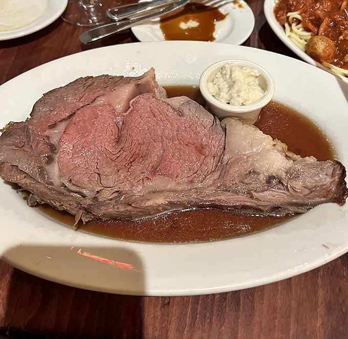 Prime rib that doesn't just speak &ndash; it sings a carnivorous love song, perfectly pink and accompanied by its natural juices like nature intended.