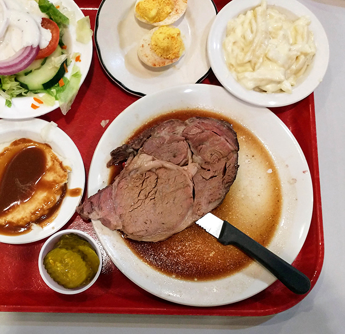That prime rib comes with all the fixings, because sometimes you need a meal that means business.