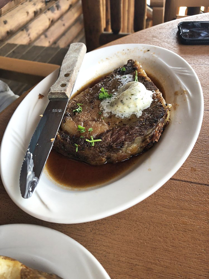 Prime rib that's having a moment. That glistening au jus and perfect medium-rare center is the stuff of carnivorous dreams.